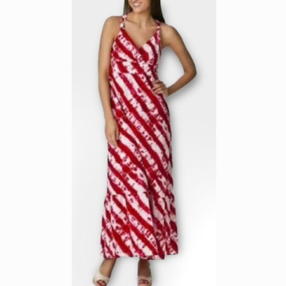 Calypso St. Barth | Dresses | Calypso St Barth Target Red White Tie Dye Maxi Dress | Poshmark